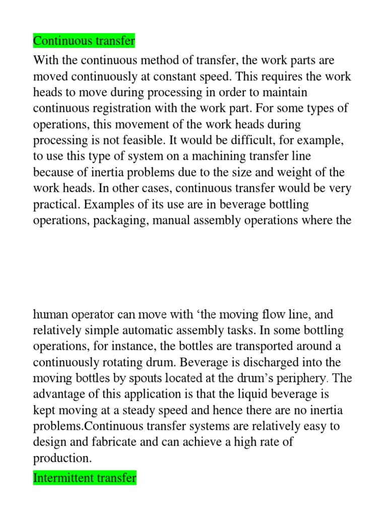 Method of Work Part Transport | PDF | Mechanical Engineering