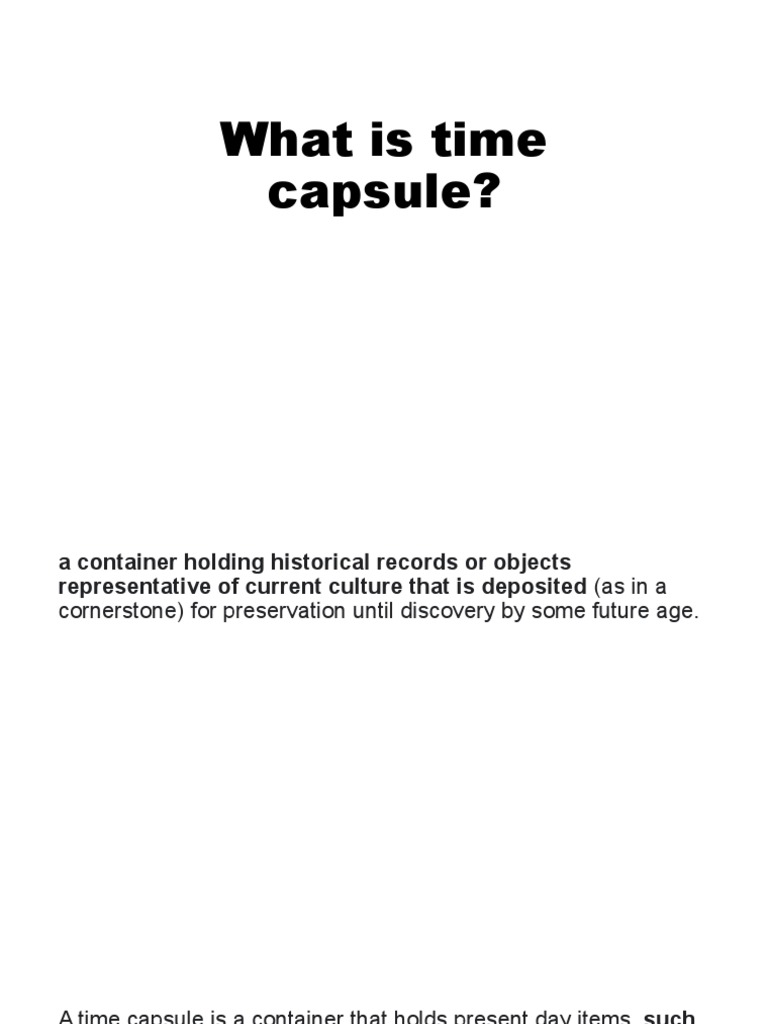 What Is Time Capsule | PDF