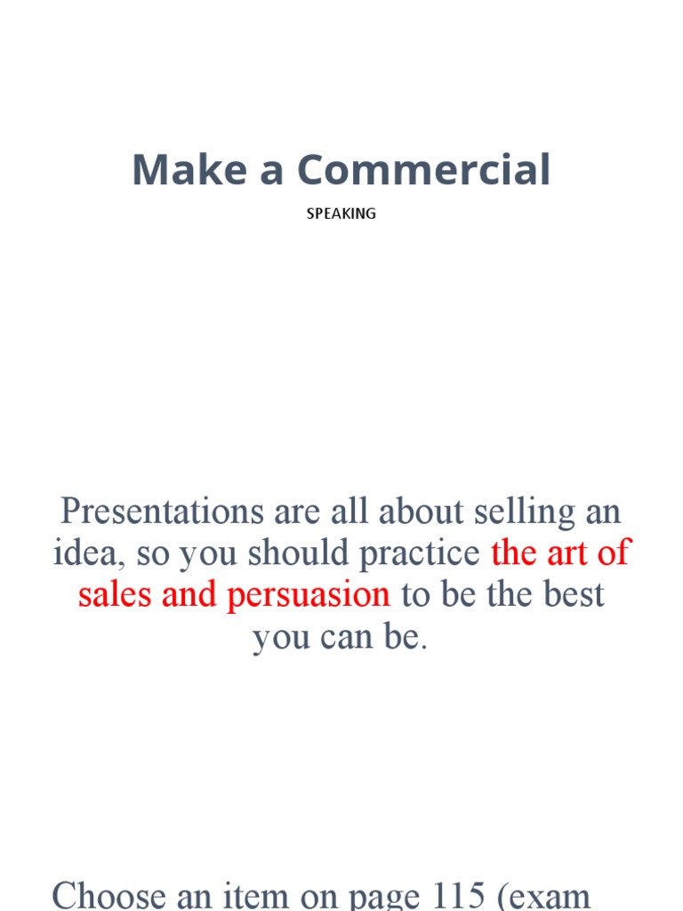 Create a Persuasive One-Minute Commercial | PDF