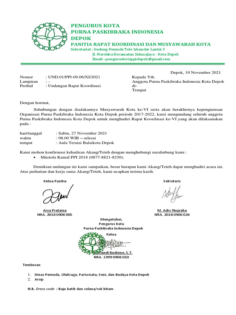 Surat Undangan Rakor | PDF