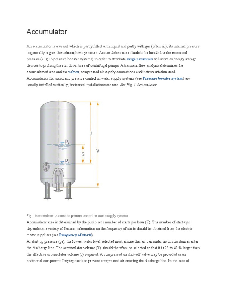 Accumulator: Surge Pressures | PDF | Pump | Pressure
