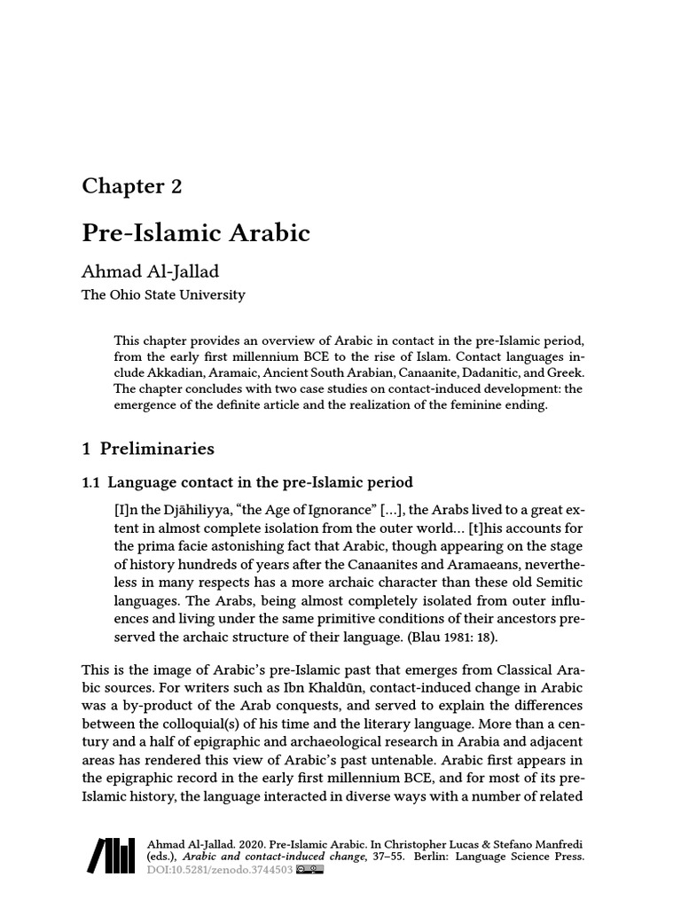 Pre-Islamic Arabic Prose Literature & Its Growth | PDF | Arabic | Languages