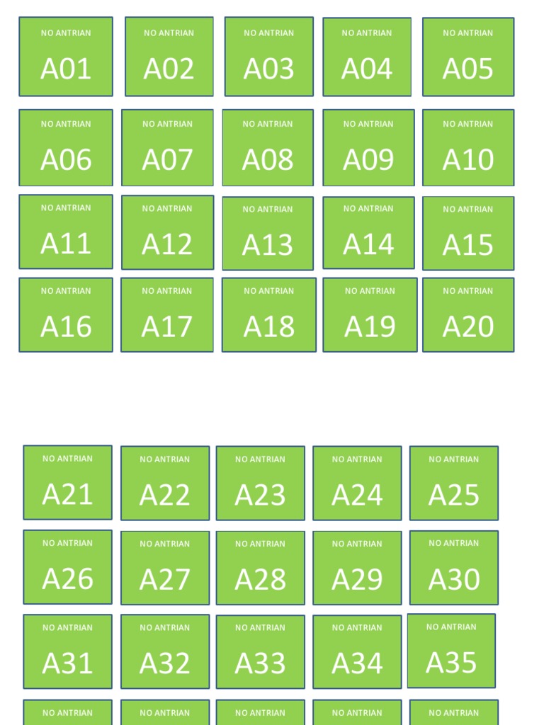 A05 A04 A03 A02 A01 A10 A14 A08 A13 A12 A11 A09 A07 A06: No Antrian No ...