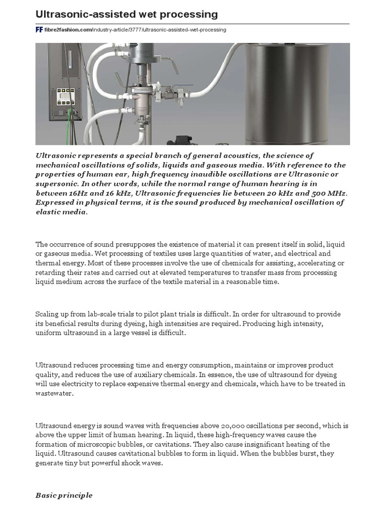 Ultrasonic-Assisted Wet Processing - Basic Design of Instrument ...