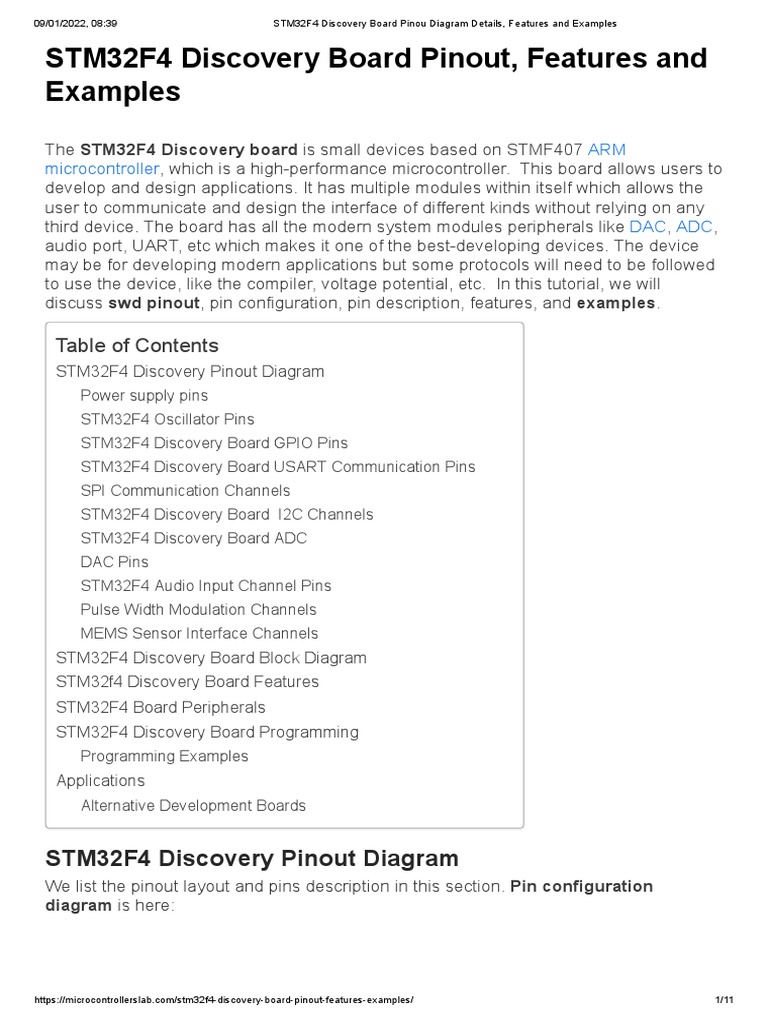 STM32F4 Discovery Board Pinou Diagram Details, Features and Examples ...