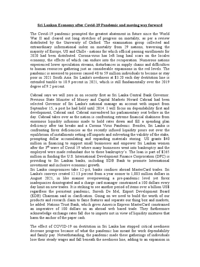 Sri Lanka's Economic Recovery Post-COVID | PDF | Money | Sri Lanka