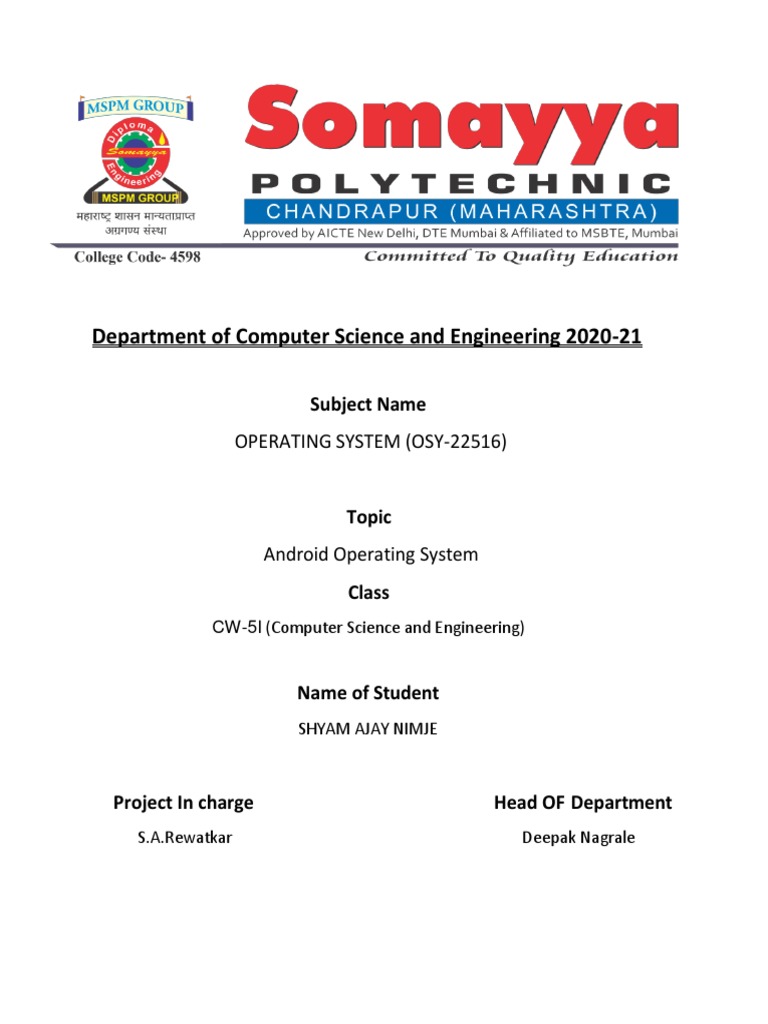 OSY-Microproject V V | PDF | Android (Operating System) | Java (Programming Language)
