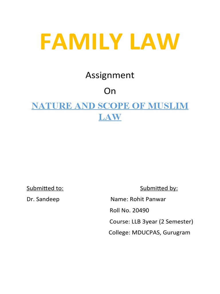 Family Law 2 (Rohit Panwar 20490) | PDF | Sharia | Ottoman Empire