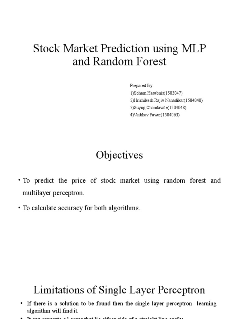 Stock Market Prediction Using MLP and Random Forest | PDF | Algorithms ...