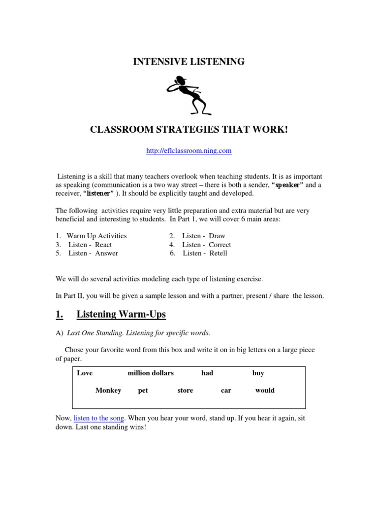 Intensive Listening Activities | PDF | Lion | Tiger