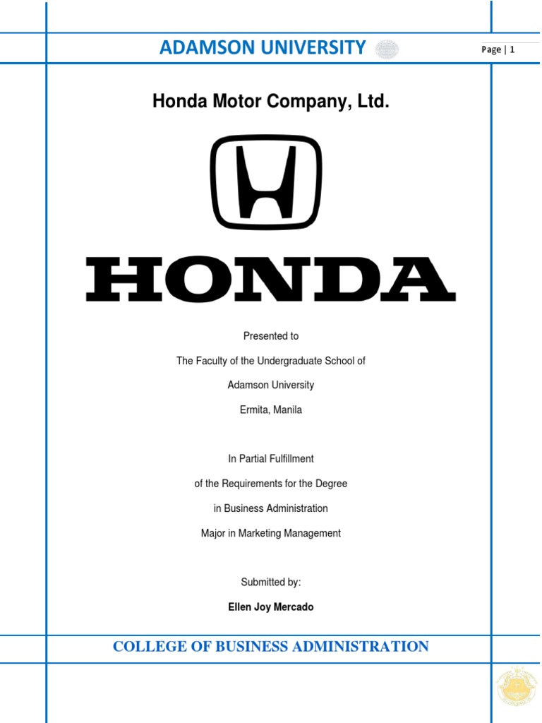 Honda Case Study | PDF | Honda | Car