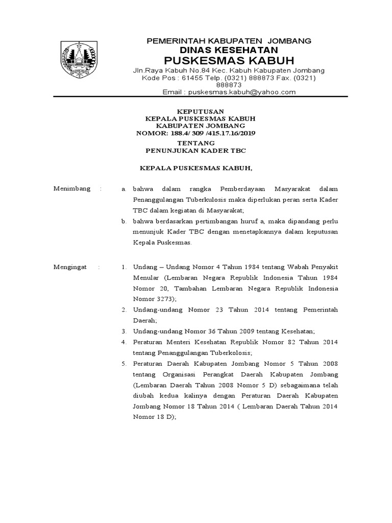 SK KADER TB Docx Dikonversi | PDF