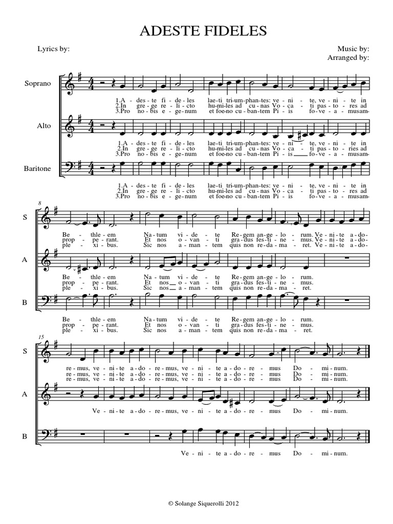 Partitura - Adeste Fideles | PDF