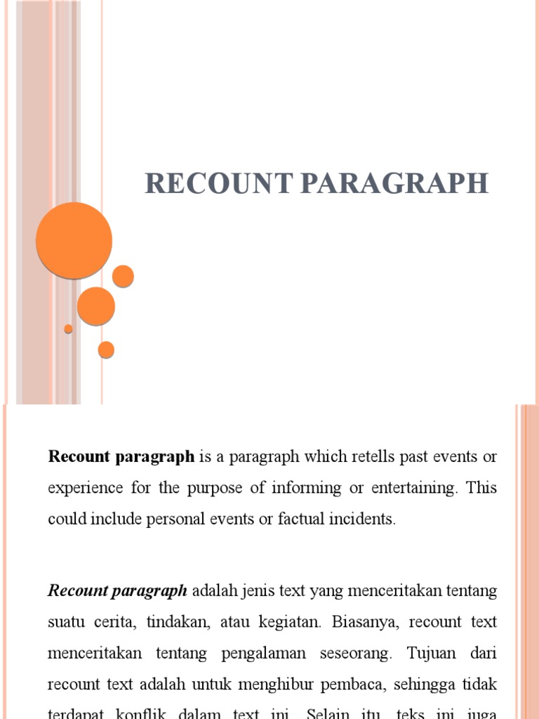 Recount Paragraph | PDF