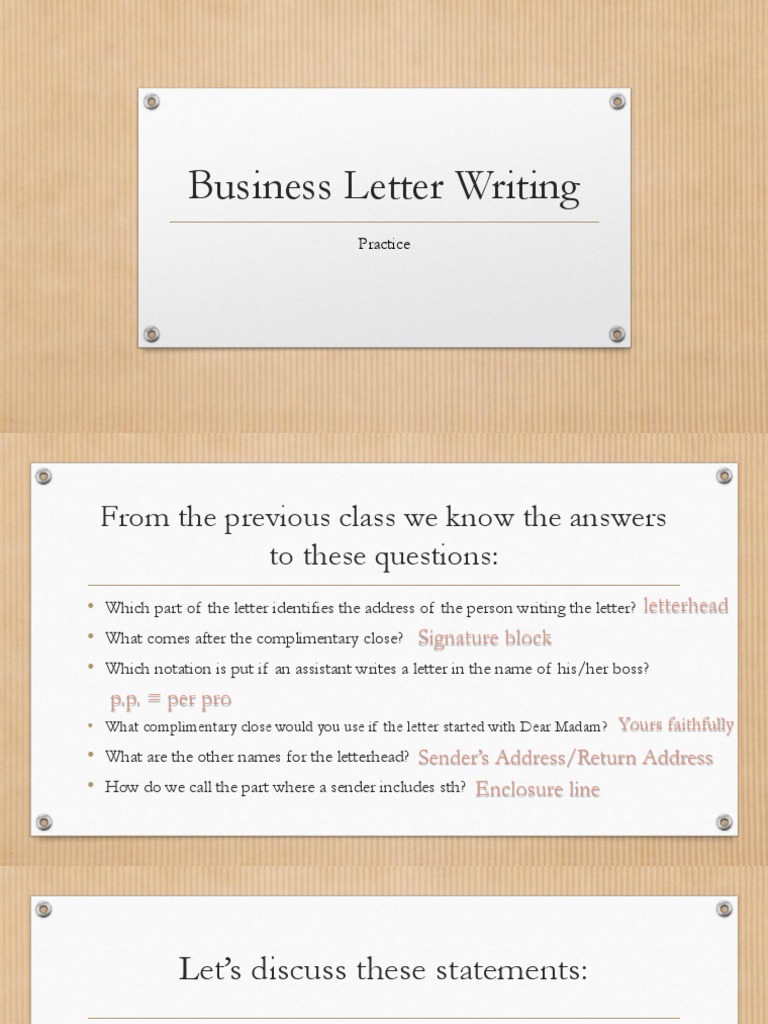 Business Letter Writing - Practice | PDF | Madam