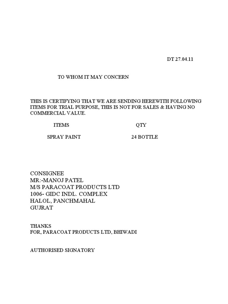 Foc Letter | PDF | Business