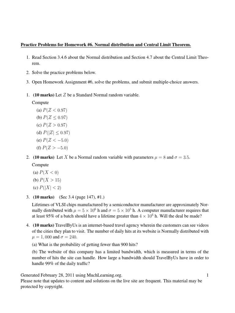 Normal Dist Practice 1 | PDF | Normal Distribution | Intelligence Quotient