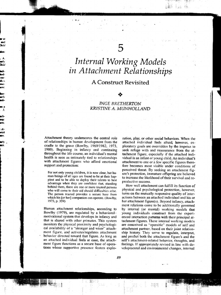 Cassidy Ch5 | PDF | Attachment Theory | Psychoanalysis Cassidy Ch5 | PDF | Attachment Theory | Psychoanalysis