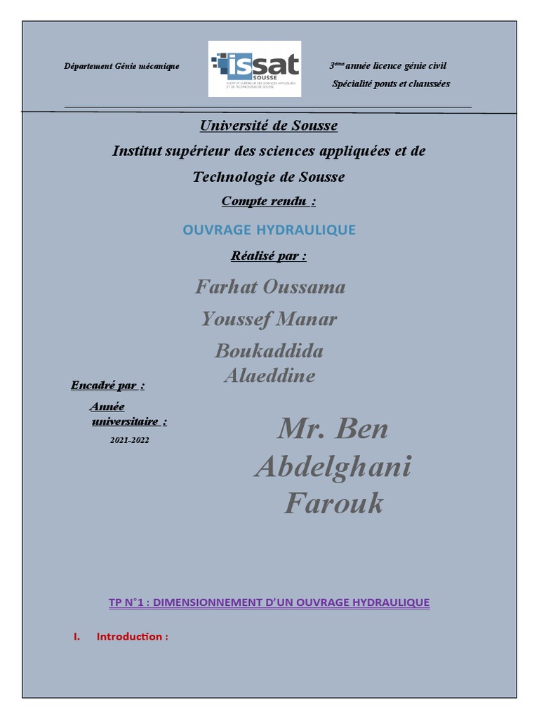 Mr. Ben Abdelghani Farouk: Farhat Oussama Youssef Manar Boukaddida ...