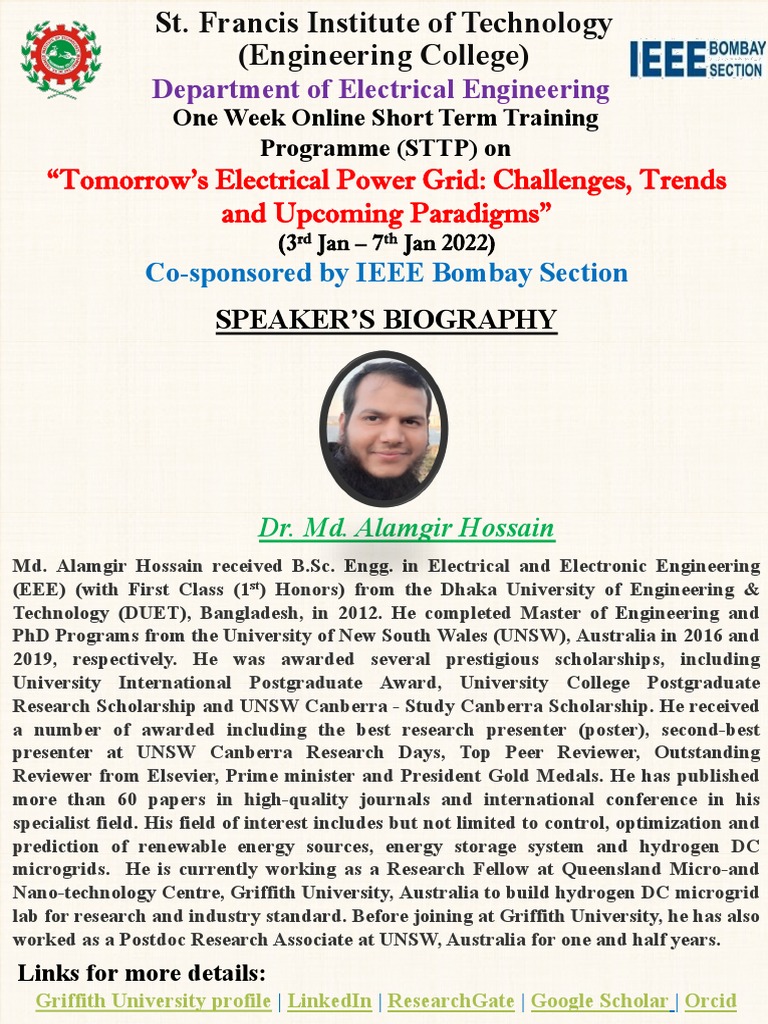DrAlamgir and Dr. Sajal Bio STTP Jan2022 | PDF | Institute Of Electrical And Electronics ...