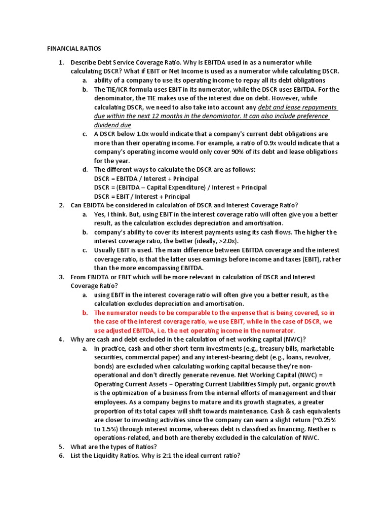 Understanding Financial Ratios and DSCR | PDF | Share Repurchase | Dividend
