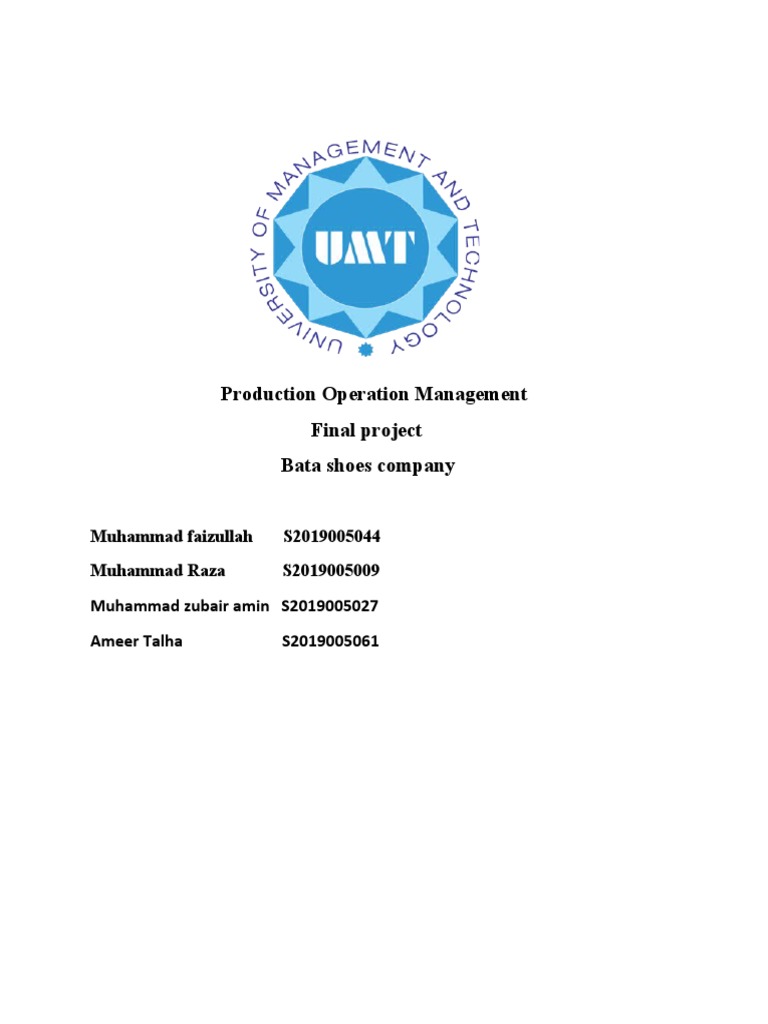 Production Operation Management Final Project Bata Shoes Company | PDF ...