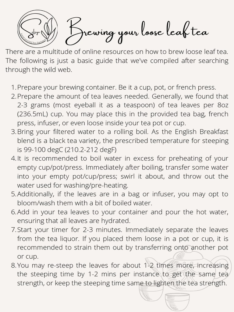 Tea Brewing Guide | PDF