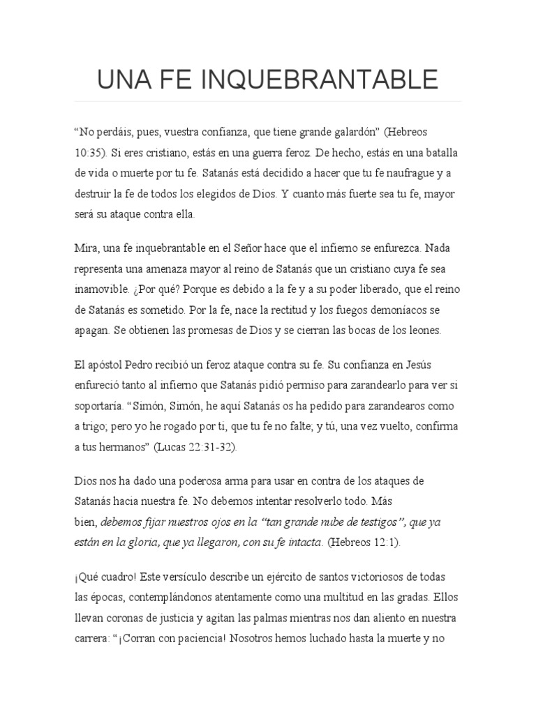 Fe Inquebrantable | PDF