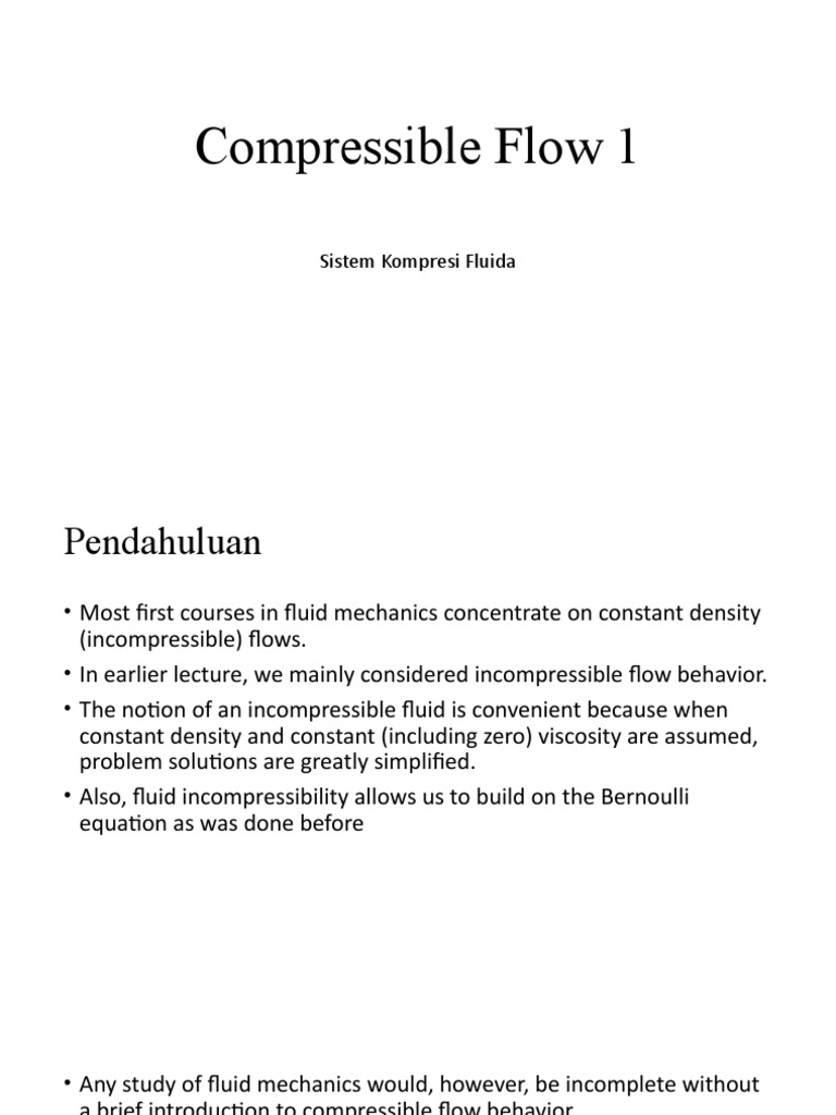 Compressible Flow 1: Sistem Kompresi Fluida | PDF | Fluid Dynamics ...
