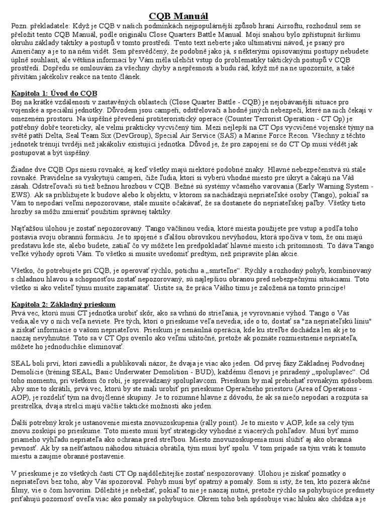 CQB Manuál | PDF