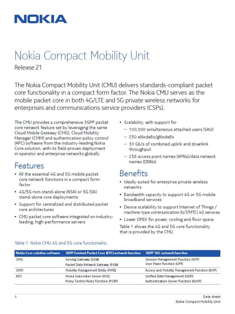 Compact Mobility Unit R21 | PDF | Ip Multimedia Subsystem | 4 G