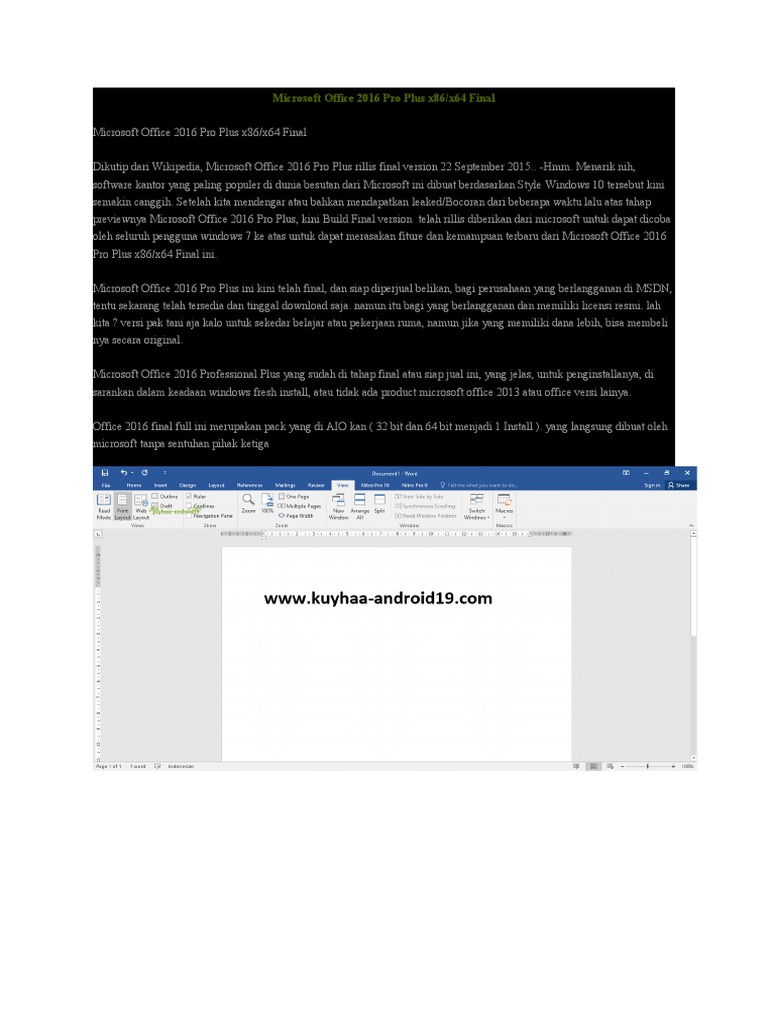 Panduan Instalasi Office 2016 | PDF