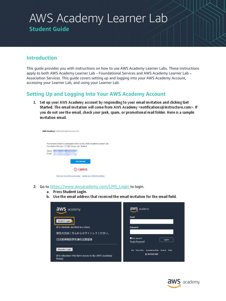 AWS Academy Learner Lab - Student Guide | PDF | Command Line Interface | Software Engineering