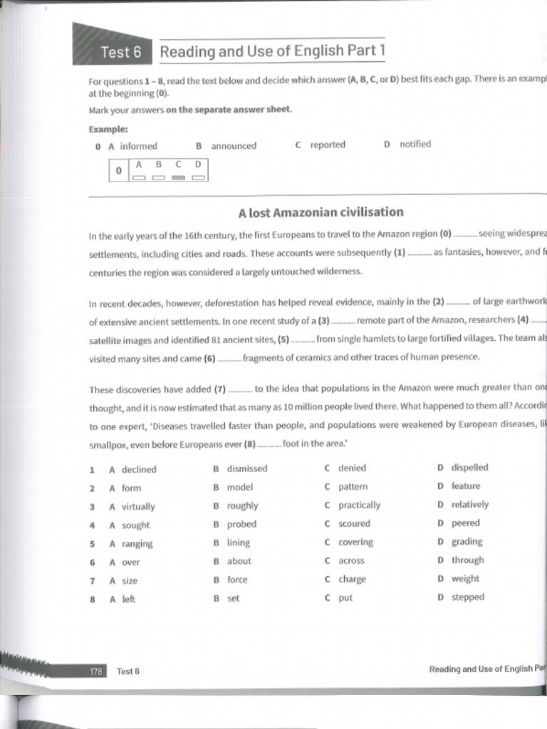 c1 Advanced Trainer Six Practice Tests Test 6 | PDF