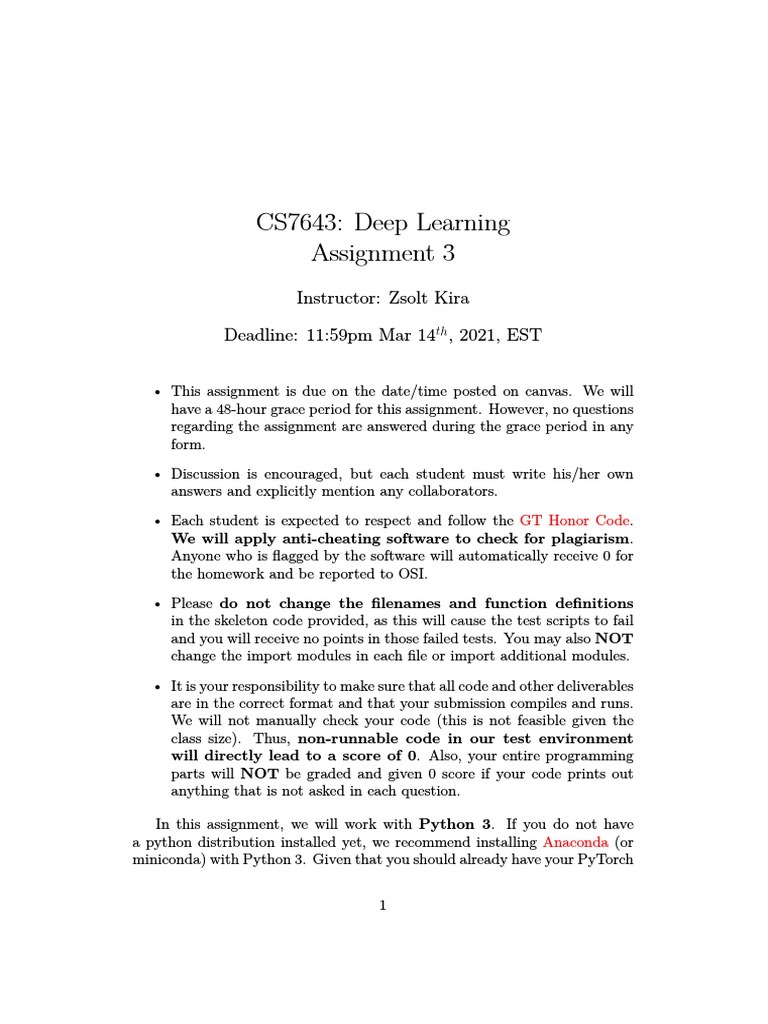 CS7643: Deep Learning Assignment 3: Instructor: Zsolt Kira Deadline: 11:59pm Mar 14, 2021, EST ...