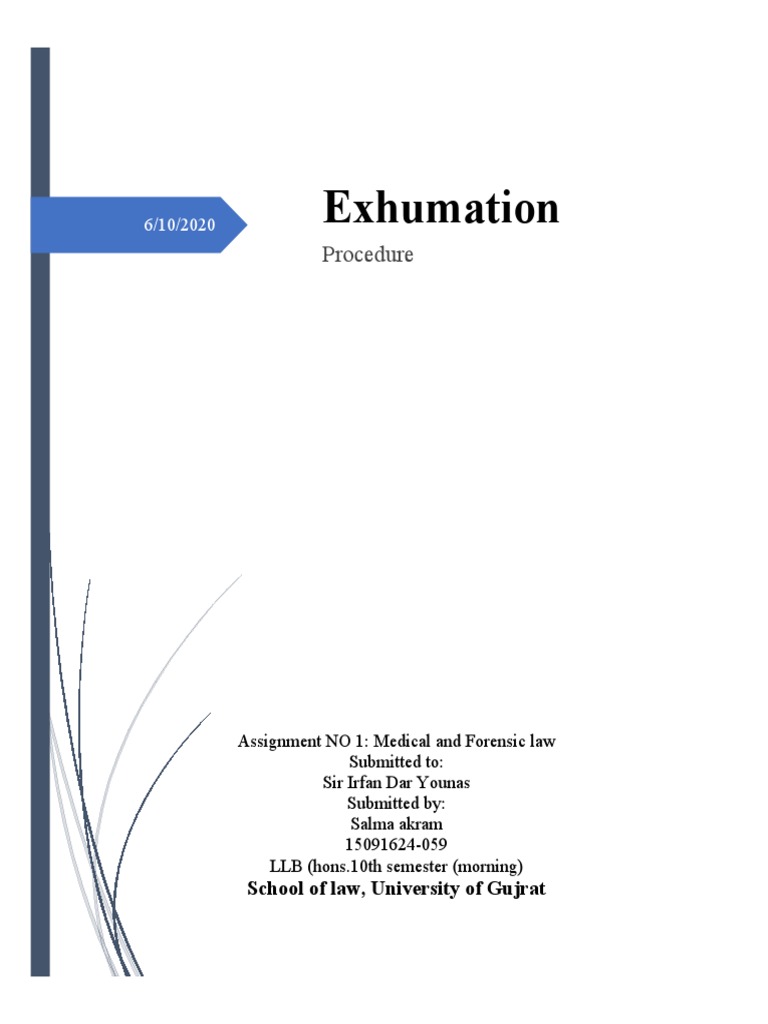 Exhumation Assignment | PDF | Burial | Autopsy