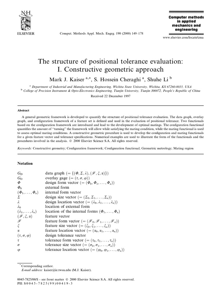 The Structure of Positional Tolerance Evaluation | PDF | Mathematical ...