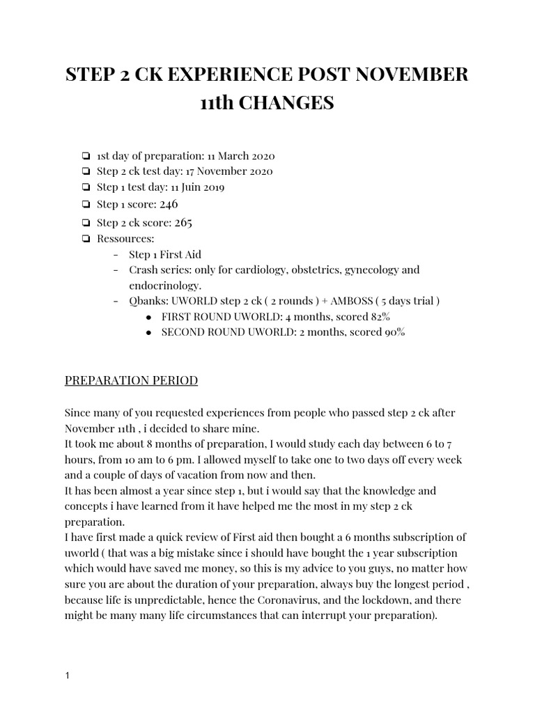 My Step 2 CK Experience | Download Free PDF | United States Medical ...