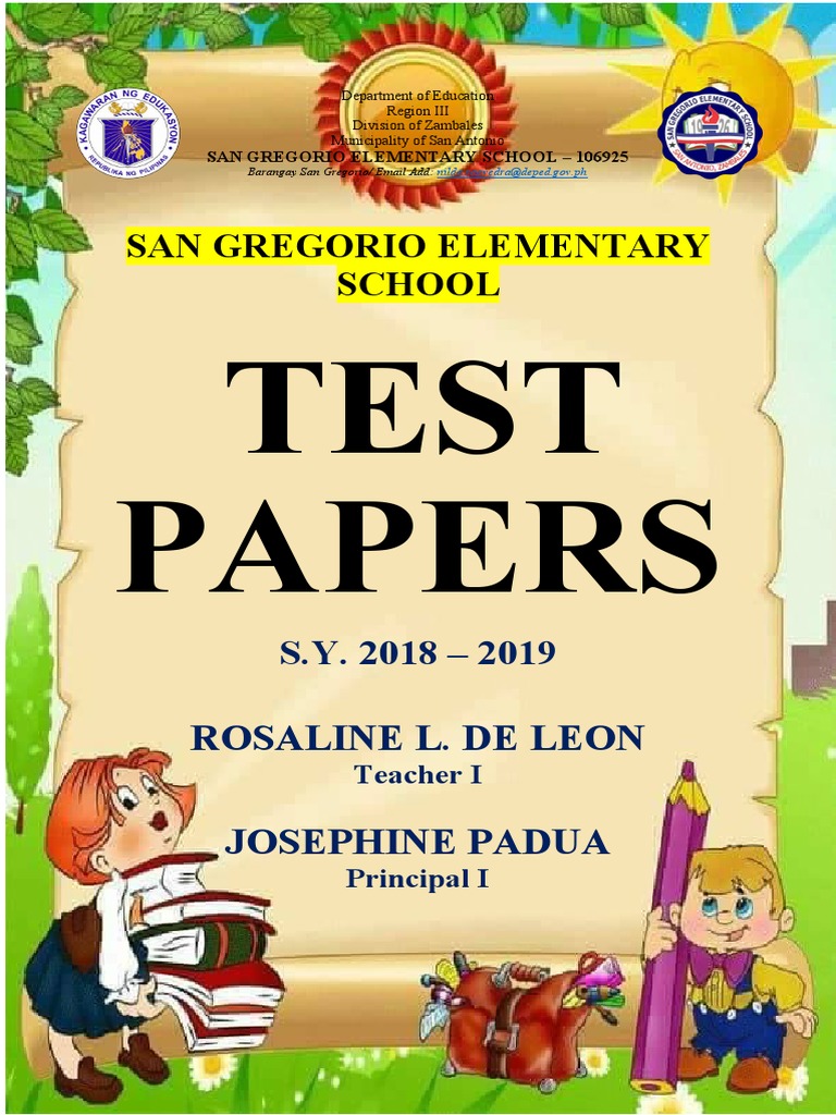 Papers Test: San Gregorio Elementary School | PDF | Career & Growth ...