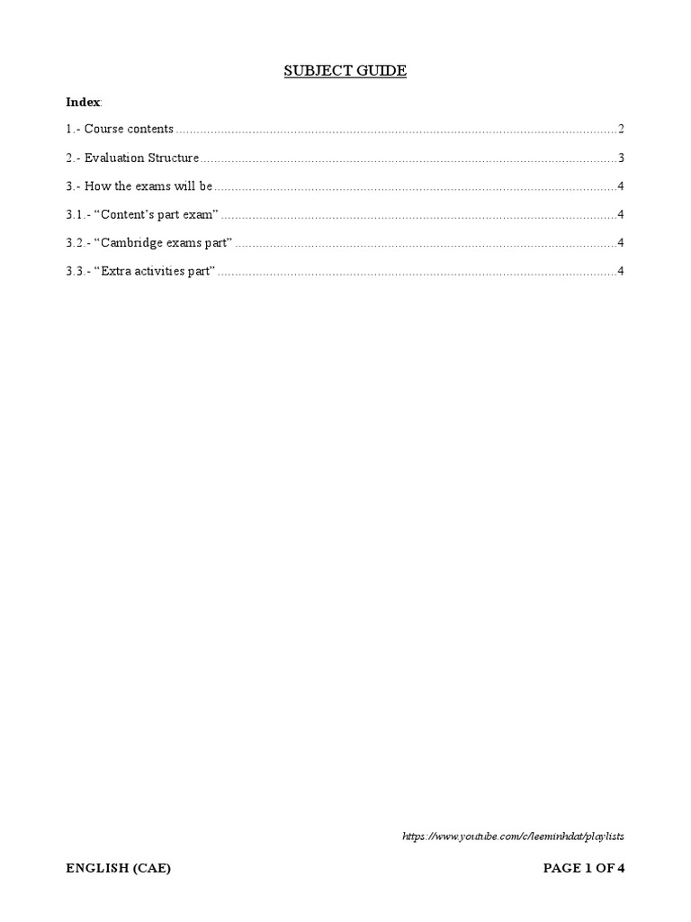 Subject Guide | PDF | Essays | English Language