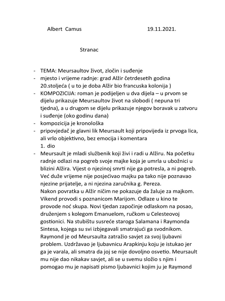 Albert Camus, Stranac | PDF
