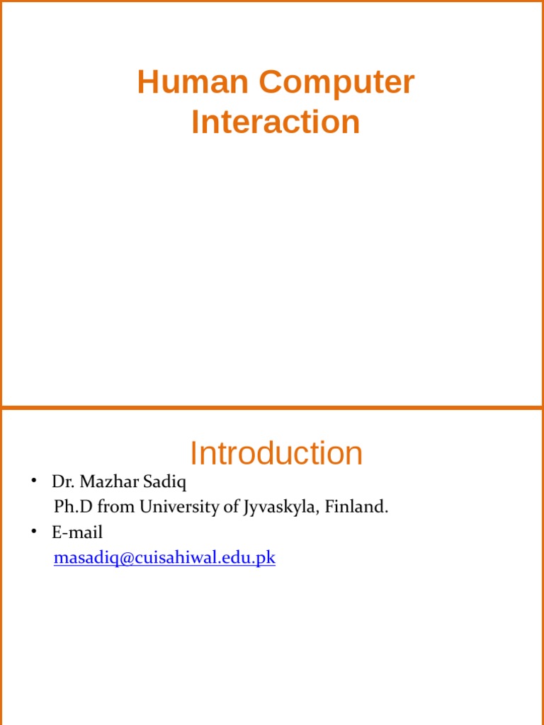 Human Computer Interaction | PDF | Human–Computer Interaction | Usability