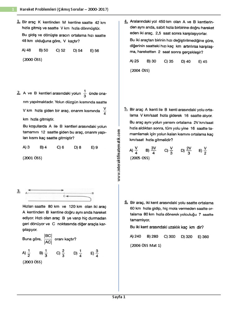 Hareket Problemleri | PDF