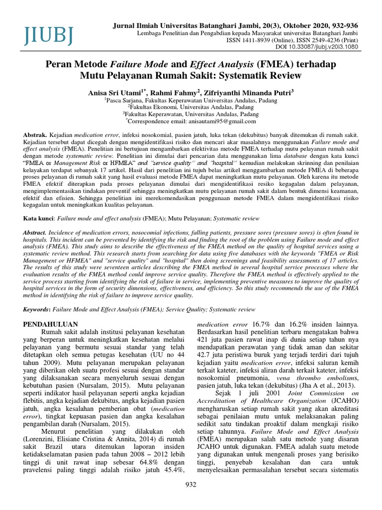 Peran Metode Failure Mode and Effect Analysis FMEA | PDF | Sains ...