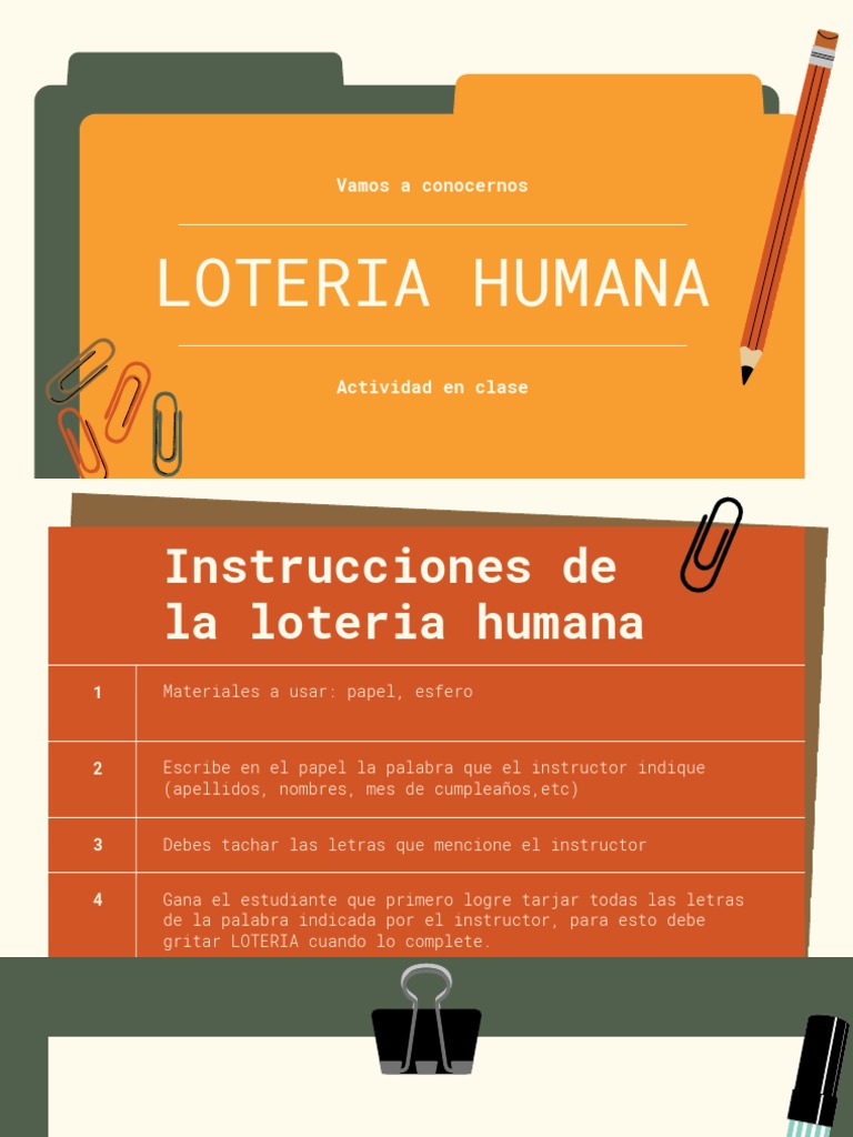 Lotería Humana: Actividad de Clase | PDF