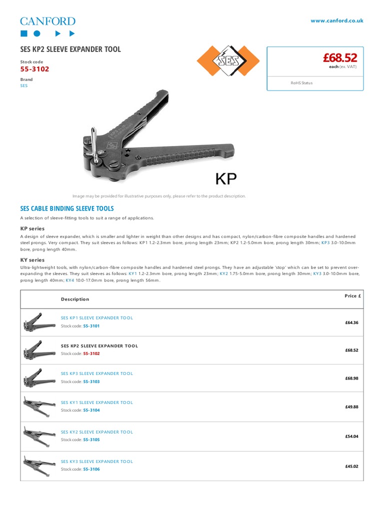 Ses KP2 Sleeve Expander Tool | PDF | Building Materials