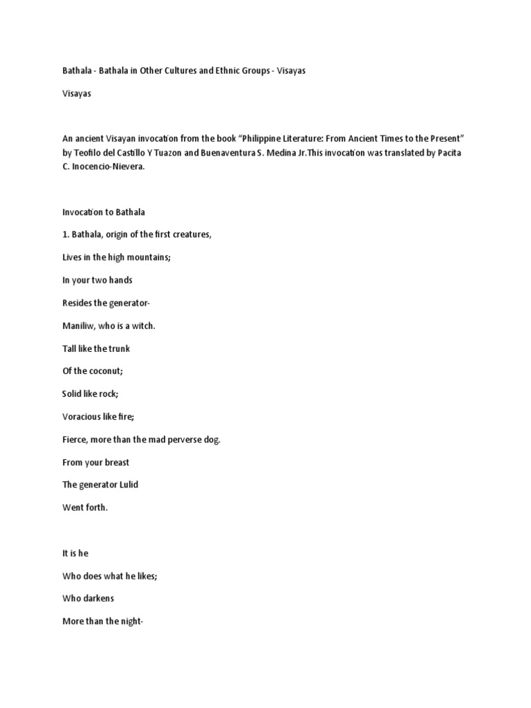 Bathala - Batha-WPS Office | PDF | Comparative Mythology | Creator Deity