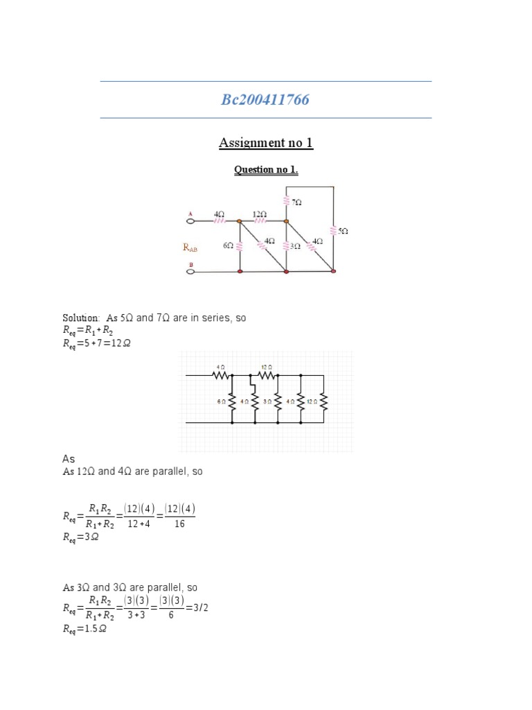 Phy301 Assignment 1 | PDF | Electronics | Electrical Circuits