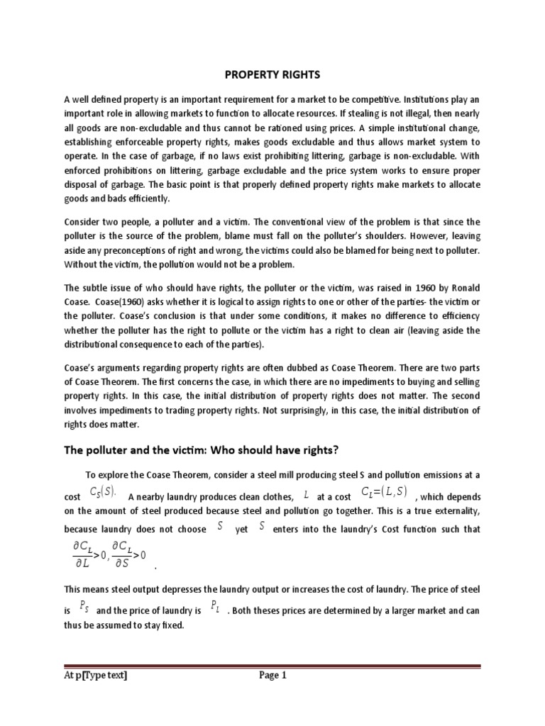 Property Rights | PDF | Externality | Marginal Cost