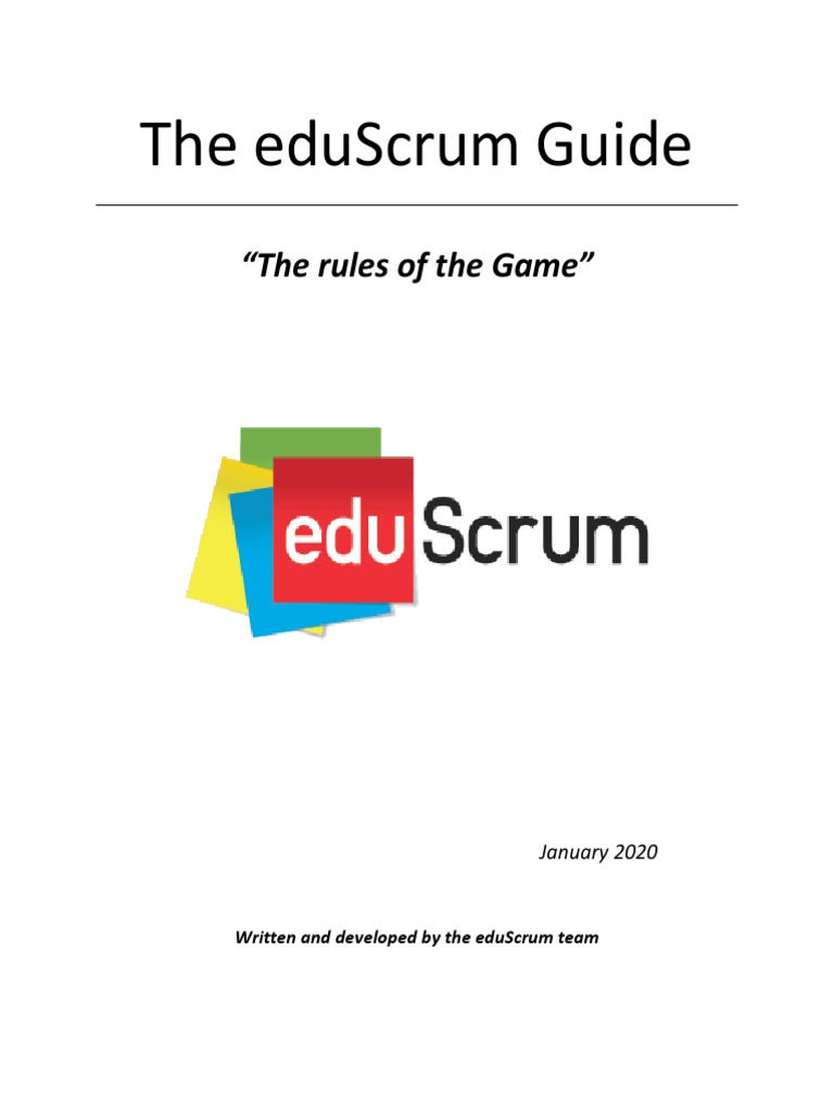 The Eduscrum Guide: "The Rules of The Game" | PDF | Scrum (Software ...